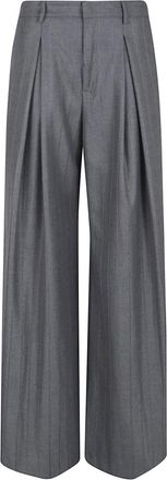 Andamane Femme, Pantalons, Gris, Taille: 36 FR Pantalon Large à Rayures Gris