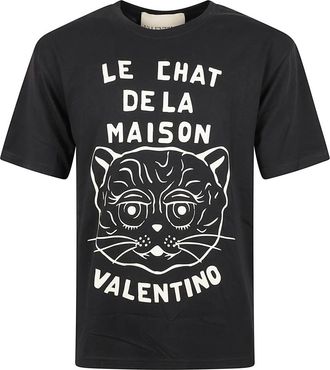 Valentino Garavani Homme, Tops, Noir, Taille: M T-shirt à col rond