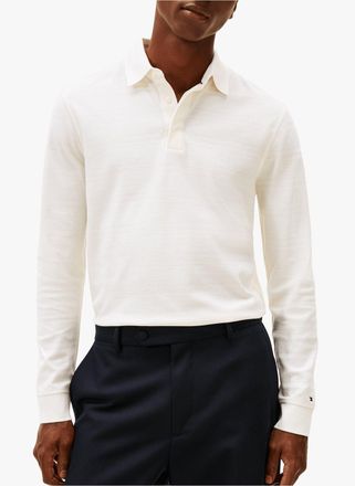 Tommy Hilfiger Polo manches longues en coton &agrave; d&eacute;tails