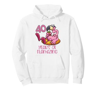 BDAZ 40. Geburtstag 40 Years of Flamazing Flamingo Beach Design Pullover Hoodie