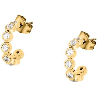 Cleor Boucles doreilles en acier et zircon