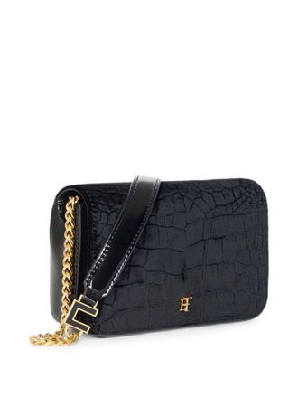 Elisabetta Franchi Velvet Shoulder Bag - Black