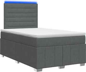 vidaXL Letto Box Spring Led Con Materasso Grigio Scuro 120 X 200 Cm Vidaxl