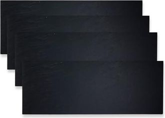 Lebrun Couverts - 4 Assiettes Ardoise Rectangulaire - Parfait pour vos Planches Ap&eacute;ro ou vos Plateaux de Fromage et Charcuterie - Service Qualit&eacute; Restauratio