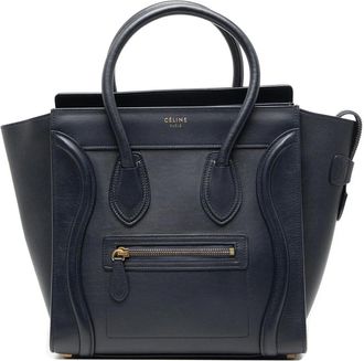 Celine Crossbody Bags - Micro Leather Luggage Tote - Gr. unisize - in Blau - f&uuml;r Damen