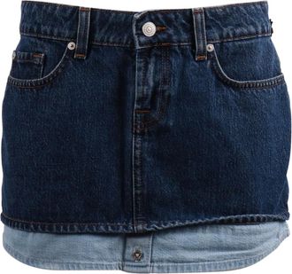 7 For All Mankind Femme, Jupes, Bleu, Taille: W28 Gonna Double Layer Cherry