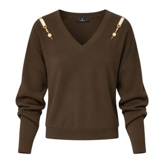 Fracomina Pull col en V - Femme - Pulls - Brun - Taille: 40 FR