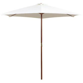 vidaXL Parasol avec poteau en bois 270 x 270 cm Blanc cr&egrave;me