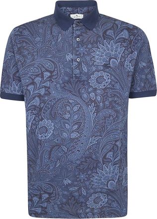 Etro Homme, Tops, Bleu, Taille: 2XL Polo en Piqu&eacute; de Coton