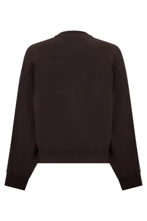 Maison Kitsun&eacute; Womens Oversized Cotton Sweatshirt Brown Sweatshirts Sweater