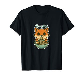 Hello Kitty Ramen Fuchs Illustration Kawaii Japanische Manga Anime T-Shirt