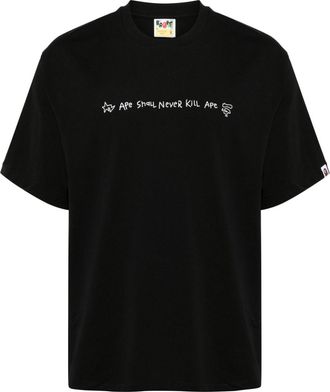 A Bathing Ape T-Shirt mit Logo - Schwarz