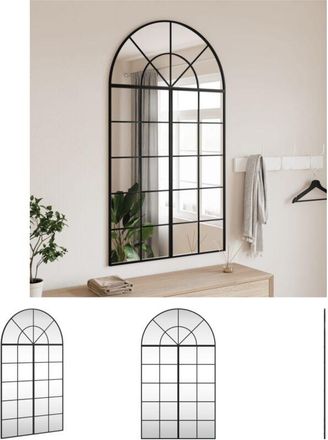 vidaXL The Living Store Wandspiegel Schwarz 80x140 cm Gew&ouml;lbt Eisen - Spiegel