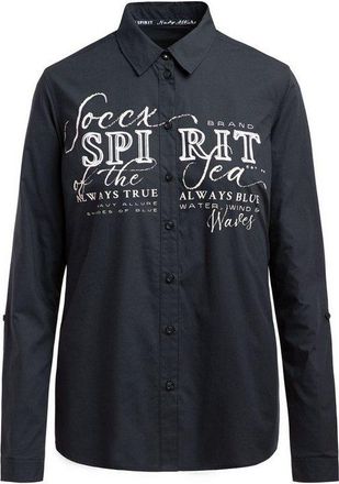 soccx Langarmbluse mit Kellerfalte im R&uuml;cken