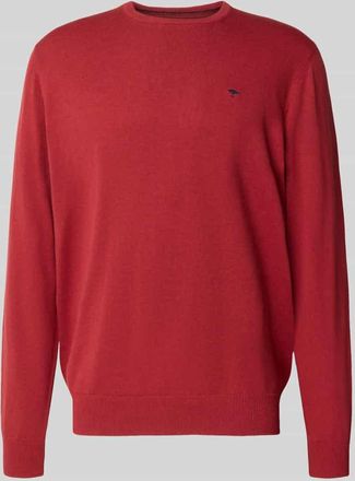 Fynch-Hatton Strickpullover aus reiner Baumwolle mit Logo-Stickerei