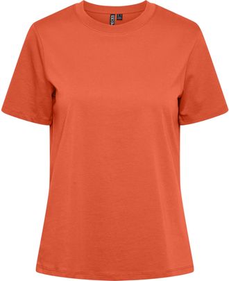 Pieces Damen Pcria Ss Solid Tee Noos Bc T-Shirt 17140802,Nasturtium,S