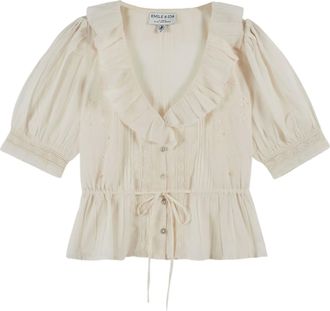 Emile Et Ida Blouse Volants Brod&eacute;e Coton Emile et Ida