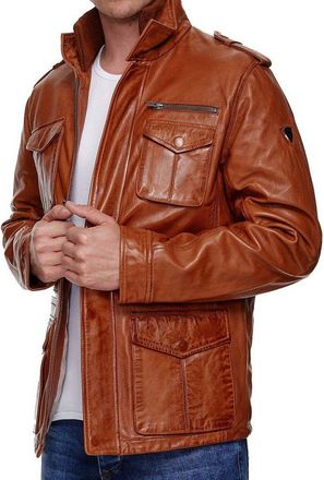 Tazzio Lederjacke 19706 Leder Jacke im Trenchcoat-Look