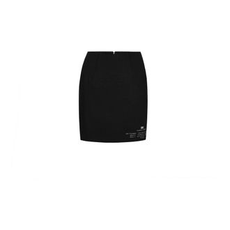 Elisabetta Franchi Woll-Minirock mit Logo-Print - - Skirts - Damen - Schwarzk - S