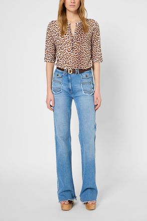 Gerard Darel T-shirt imprim&eacute; l&eacute;opard - GRACE - Marron