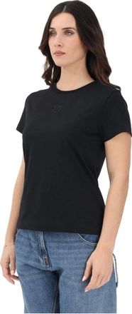 Pinko Pinko, Femme, Tops, Noir, Taille: 42 FR Bussolotto T-Shirt Jersey Patc