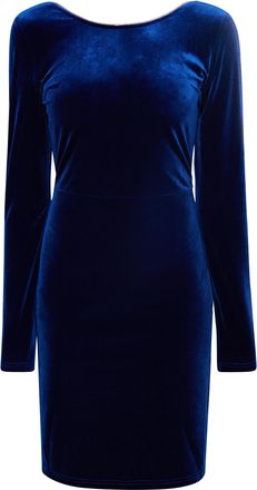 Faina Samtkleid mit Strass Damen blau