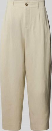 Maison Kitsun&eacute; Stoffhose aus Viskose-Leinen-Mix
