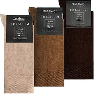 Rainbow Socks Homme Chaussettes Élégantes Antibactériennes Premium Beige Bronze Clair Bronze - Taille 44-46