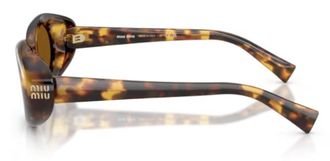 Miu Miu Eyewear MUB09S Tortoiseshell Oval Sunglasses - Brown