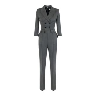 Elisabetta Franchi Cool Wool Jumpsuit - - Jumpsuits & Playsuits - Damen - Grau - L