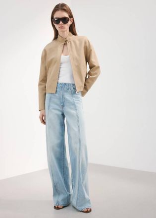 Mango Jean balloon coutures bleu moyen - Femme - 34 - MANGO