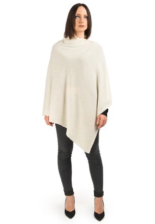 DALLE PIANE CASHMERE Poncho aus 100% Kaschmir - Made in Italy - für Frau, Farbe: Creme, Einheitsgröße