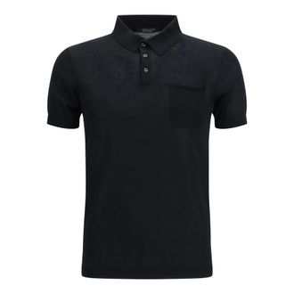 Aragona Polo &agrave; manches courtes avec poche poitrine - Homme - Tops - Noir - Taille: M