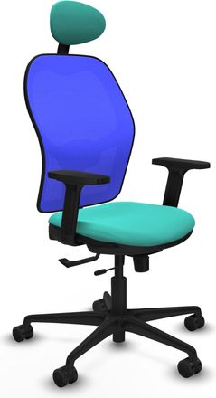 Piqueras y Crespo Jorquera Remote-Arbeitsstuhl mit 2D-Armen, h&ouml;henverstellbarer Lendenwirbelst&uuml;tze und festem Kopfteil, ausgestattet mit Syncro/Traslack und injiziertem