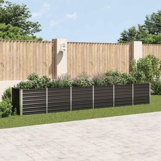 vidaXL Vidaxl - Lit sur&eacute;lev&eacute; de jardin Acier galvanis&eacute; 480x80x77 cm Anthracite