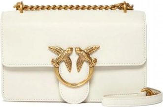 Pinko Pinko, Femme, Sacs, Blanc, Taille: ONE Size Love One Mini DC Vitello Seta