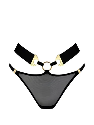 Bordelle culotte Melusina &agrave; dos ouvert - Noir