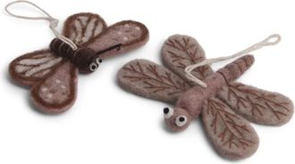 Én Gry & Sif En Gry & SIF - 16513 - Baumanhänger, Set Schmetterling und Libelle, Mehrfarbig, Filz, 9cm x 7cm, Handarbeit