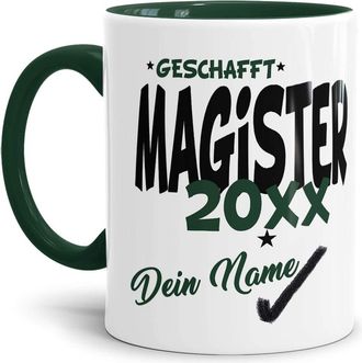 Tassendruck Magister-Tasse Geschafft Magister 20XX - Selbst gestalten mit Jahr und Name zum bestandenen Magister/Abschluss/Lernen/Prüfung/personalisierte Geschenk