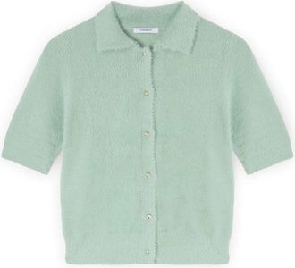 Motivi Femme, Pulls, Vert, Taille: 42 FR Gilet en Tricot avec Boutons