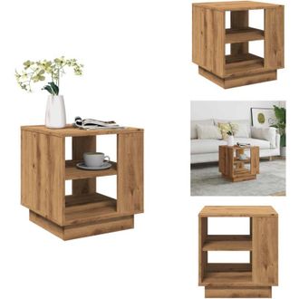 vidaXL Table basse ch&ecirc;ne artisanal 40x40x43 cm bois ding&eacute;nierie - Table Basse - Tables Basses - Table Dappoint - Bout De Canap&eacute;