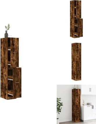 vidaXL Apothekerschrank Räuchereiche 30x41x174,5 cm Holzwerkstoff - Apothekerschrank - Apothekerschränke - Apothekermöbel - Apotheker Sideboard