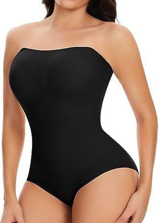 Joyshaper Body Sculptant Femme sans Bretelles Shapewear Bodysuit Body Gainant Ventre Plat Gaine Amincissant Noir XL