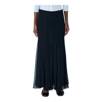 Chlo&eacute; Femme, Jupes, Noir, Taille: 36 FR Fluid Silk Maxi Skirt