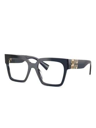 Miu Miu Eyewear lunettes de vue carrées à logo - Noir