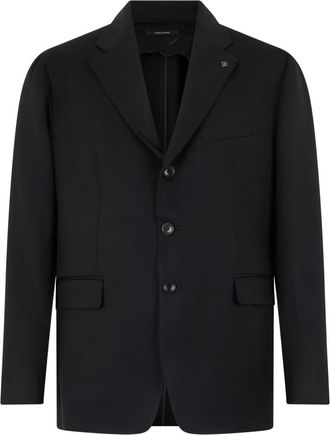 Tagliatore Homme, Vestes, Noir, Taille: 3XL Veste en Laine Uni-boutonnage