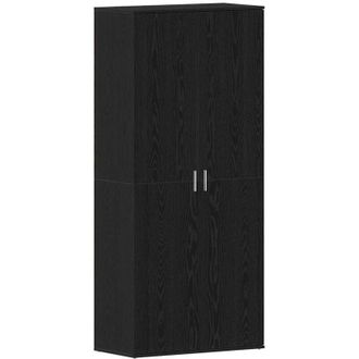 vidaXL Vidaxl - Schuhschrank mit T&uuml;r Schwarz 80 x 39 x 180 cm Holzwerkstoff