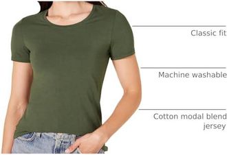Amazon Essentials T-Shirt Ras-Du-Cou &agrave; Manches Courtes, Coupe Standard Femme, Lot de 2, Noir/Vert Olive, XL