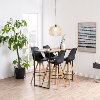 Norrwood home24 Bartisch I 120 x 105 x 60cm Braun/Wildeiche Dekor