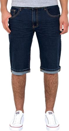 ESRA Herren Jeans Shorts Herren Kurze Hosen Herren Kurze Jeans Hose Bermuda Shorts Sommer Hose A370
